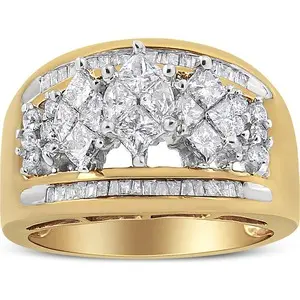 HAUS OF BRILLIANCE 10k Gold 1 1/2 Cttw Diamond Cocktail Ring - Yellow