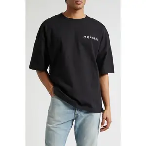 Alexander McQueen Oversize Logo Graphic T-shirt - Black/white