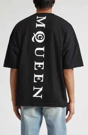 Alexander McQueen Oversize Logo Graphic T-shirt - Black/white