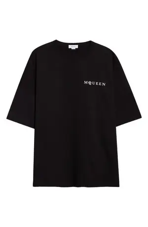 Alexander McQueen Oversize Logo Graphic T-shirt - Black/white