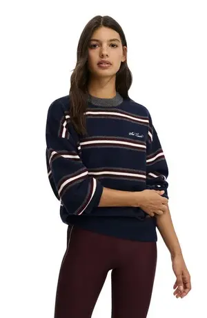 Cotton:on Active Slouchy Knit Sweater - Prep Sport Navy Stripe