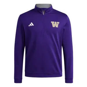 Adidas Washington Huskies Elevated Tri-blend Quarter-zip Pullover