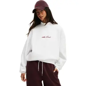 Cotton:on Active Plush Mock Neck Sweatshirt - White Ski