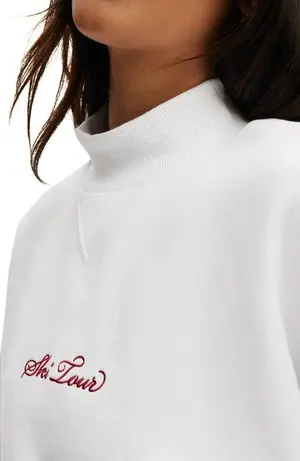 Cotton:on Active Plush Mock Neck Sweatshirt - White Ski