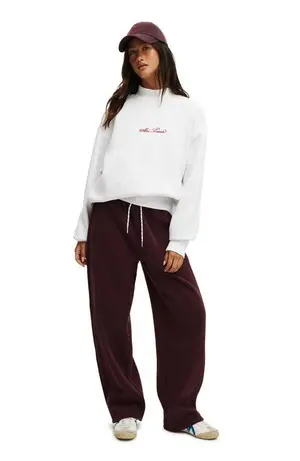 Cotton:on Active Plush Mock Neck Sweatshirt - White Ski
