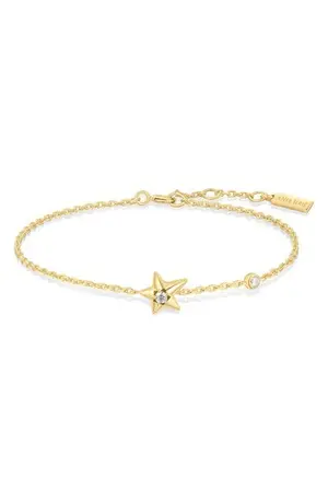 ANIA HAIE Cubic Zirconia Star Charm Bracelet - Shiny Gold