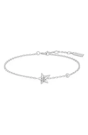 ANIA HAIE Cubic Zirconia Star Charm Bracelet - Silver