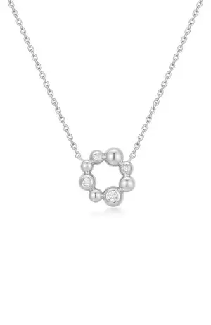 ANIA HAIE Cubic Zirconia Beaded Circle Pendant Necklace - Silver