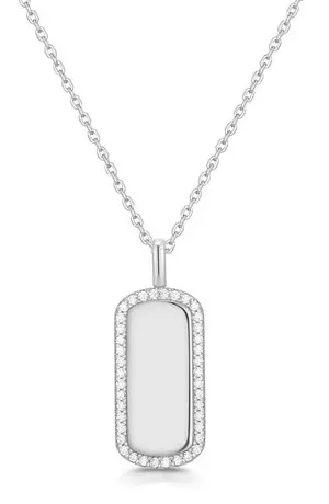 ANIA HAIE Sparkling Tag Pendant Necklace - Silver