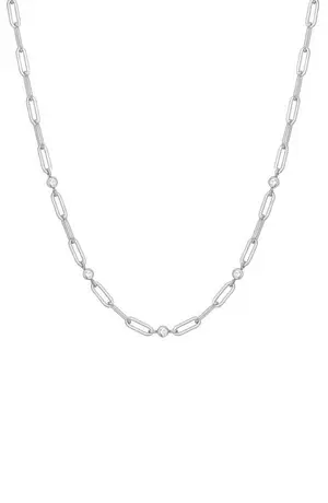 ANIA HAIE Bezel Cubic Zirconia Station Chain Necklace - Silver