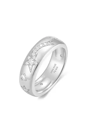 ANIA HAIE Celestial Crystal Pavé Band Ring - Silver