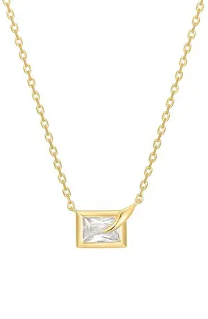 ANIA HAIE Bezel Cubic Zirconia Pendant Necklace - Shiny Gold