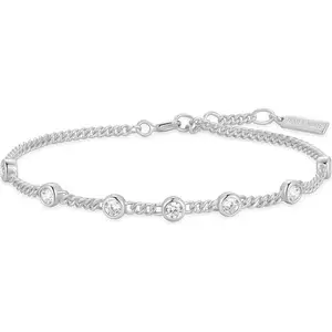 ANIA HAIE Bezel Cubic Zirconia Station Chain Bracelet - Silver