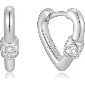 ANIA HAIE Mini Heart Huggie Hoop Earrings - Silver