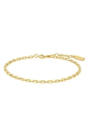 ANIA HAIE Bezel Cubic Zirconia Chain Bracelet - Shiny Gold