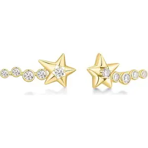 ANIA HAIE Cubic Zirconia Shooting Star Ear Crawlers - Shiny Gold