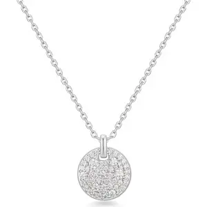 ANIA HAIE Pavé Disc Pendant Necklace - Silver