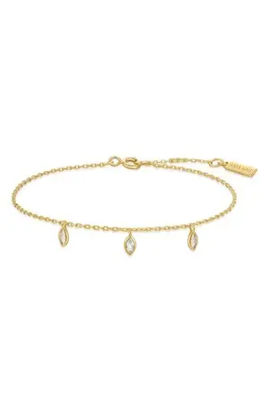 ANIA HAIE Sparkling Triple Station Bracelet - Shiny Gold