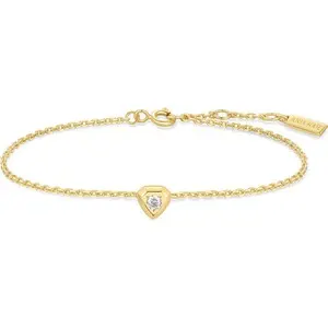 ANIA HAIE Tiny Shield Charm Chain Bracelet - Shiny Gold