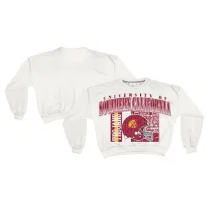 PRESSBOX Usc Trojans Oversized Waist-length Sweatshirt - White