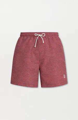 Brunello Cucinelli Nylon Swim Shorts - Cherry