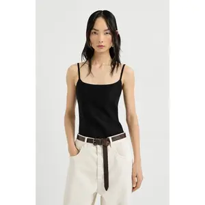 Brunello Cucinelli Fluid Twill Top With Monili