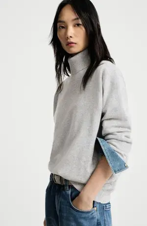 Brunello Cucinelli Cashmere High Neck Sweater With Monili Detail - Pebble