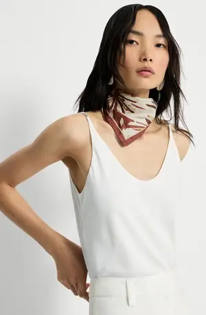 Brunello Cucinelli Silk Crêpe Top With Monili Straps - White