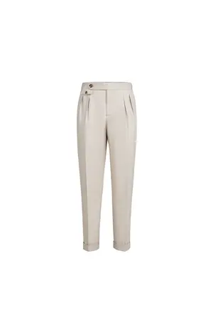 Brunello Cucinelli Trousers With Double Pleats And Tabs - Buff