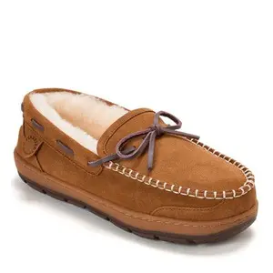 DEARFOAMS Fireside Forster Genuine Shearling Moccasin - Chestnut