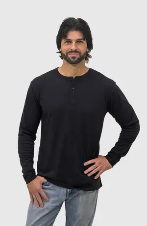 EPIC FITS Long Sleeve Henley - Black