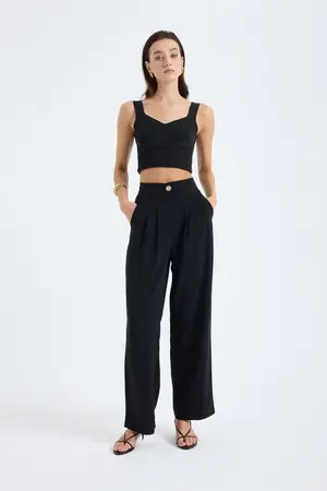 MONLICIA Elara High-waist Pleated Wide Leg Pants