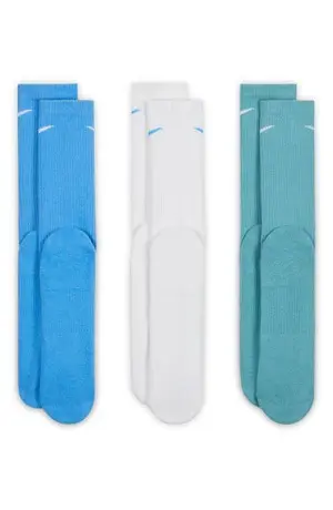 Nike Everyday Plus Cushion Crew Training Socks 3 Pack - Teal Multi