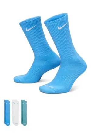 Nike Everyday Plus Cushion Crew Training Socks 3 Pack - Teal Multi