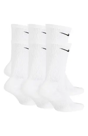 Nike Everyday Plush Cushion Crew Training Socks 6 Pack - White/black
