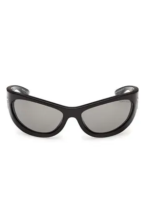 TOM FORD Leona Cat Eye Sunglasses - Shiny Black/smoke Lens