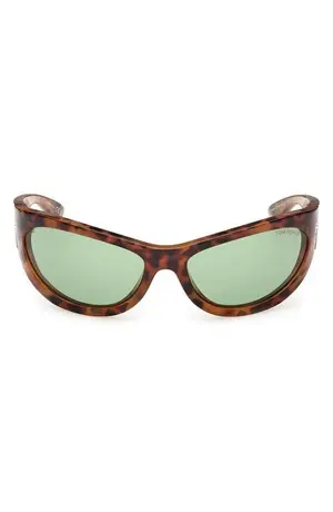 TOM FORD Leona Cat Eye Sunglasses - Vintage Havana/emerald Green