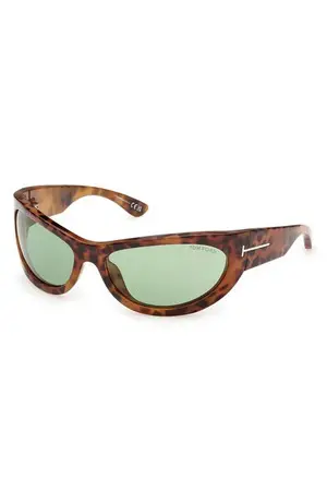 TOM FORD Leona Cat Eye Sunglasses - Vintage Havana/emerald Green
