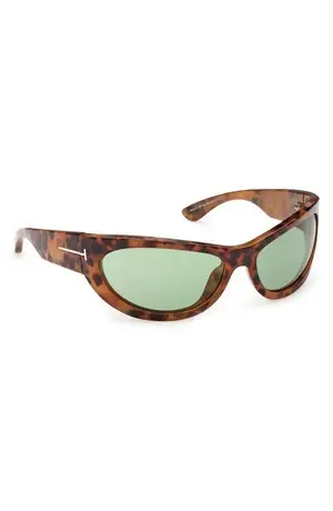 TOM FORD Leona Cat Eye Sunglasses - Vintage Havana/emerald Green