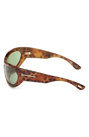 TOM FORD Leona Cat Eye Sunglasses - Vintage Havana/emerald Green