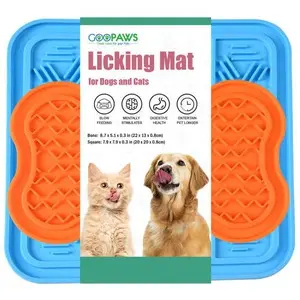 GOOPAWS Licking Mat 2pack Orange & Blue