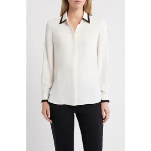 Anne Klein Contrast Trim Shirt