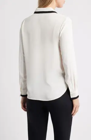 Anne Klein Contrast Trim Shirt