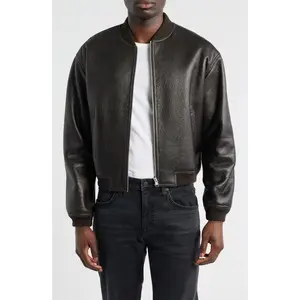 FRAME Genuine Shearling-lined Bomber Jacket - Dark Brown