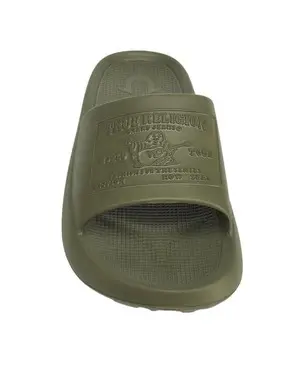 True Religion Wayne Logo Slide Sandals - Olive