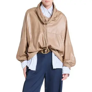 TWP Leather Poncho Top