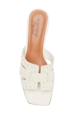 BUTTERO® Catia Leather Slide Sandal - Off White