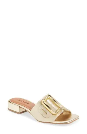 BUTTERO® Eduarda Leather Slide Sandal - Dourado