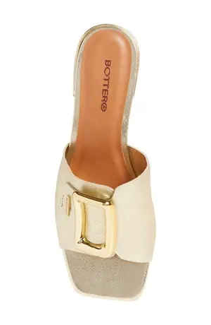 BUTTERO® Eduarda Leather Slide Sandal - Dourado