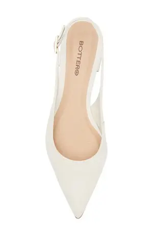 BOTTERO Alessandra Slingback Pointed Toe Flat - Off White